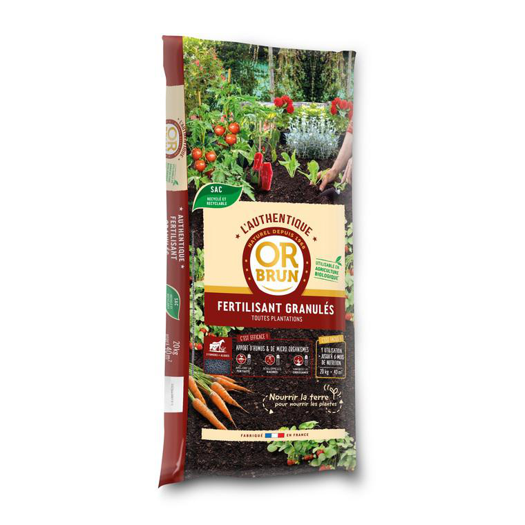 Fertilisant L’Authentique en granulés Or Brun - 20 kg