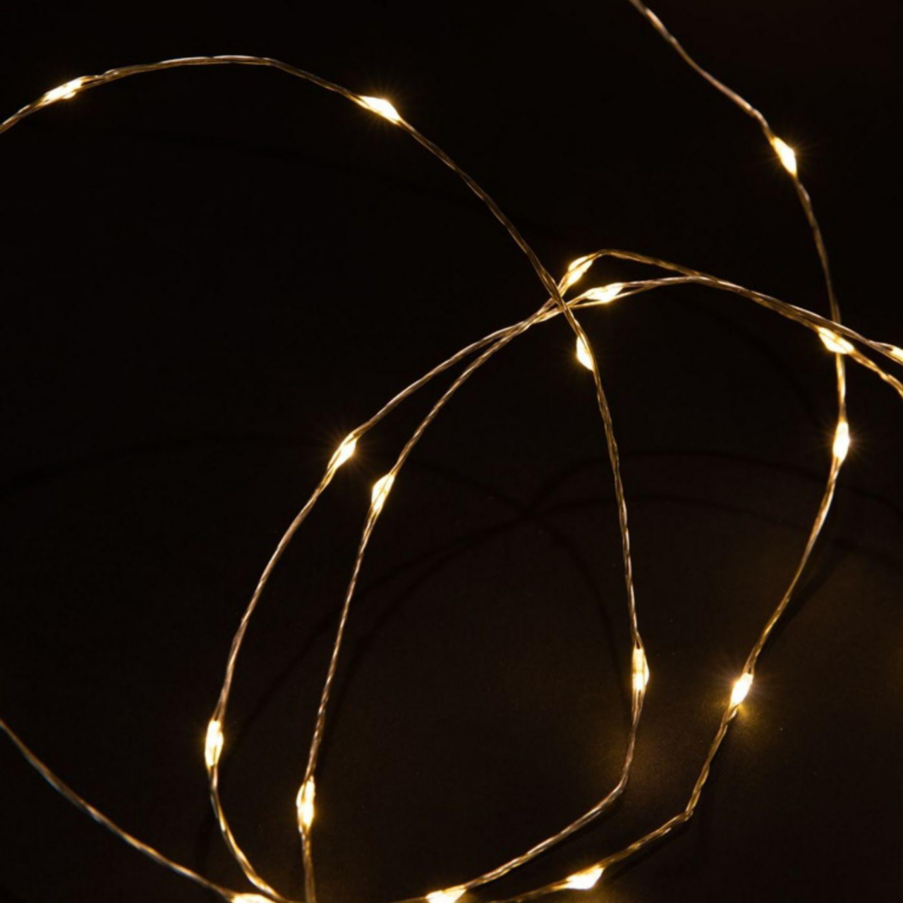 Guirlande lumineuse micro LED à lumière fixe blanc chaud sur secteur - 15 m