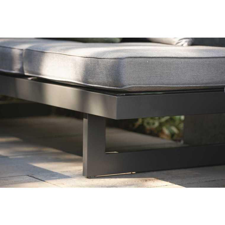 Fauteuil coloris gris en aluminium Stern - 216 x 80 x 68 cm