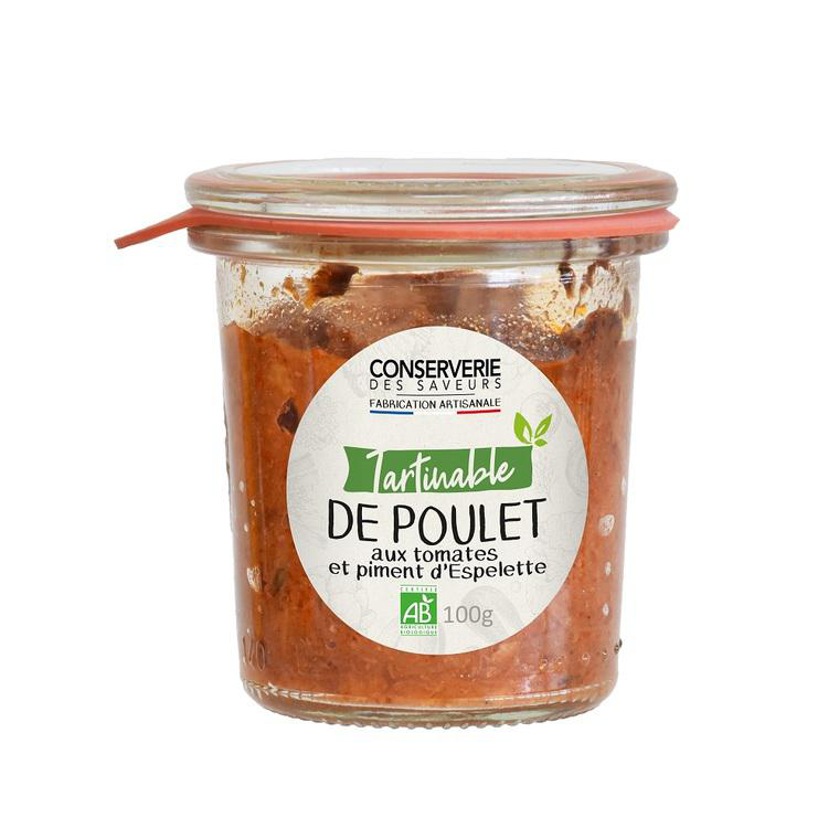 Tartinable bio poulet rôti tomates piment Conserverie Saveurs - 100 g
