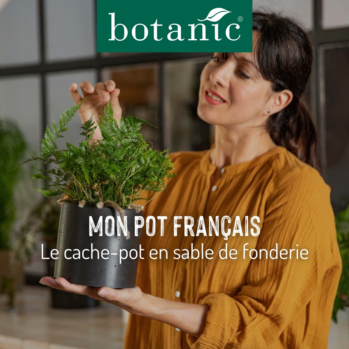 Cache-pot recyclé sable de fonderie Mon pot français - Ø 14 x 12,5 cm