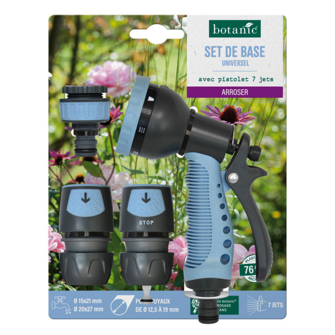 Set de base universelle botanic® avec pistolet 7 jets