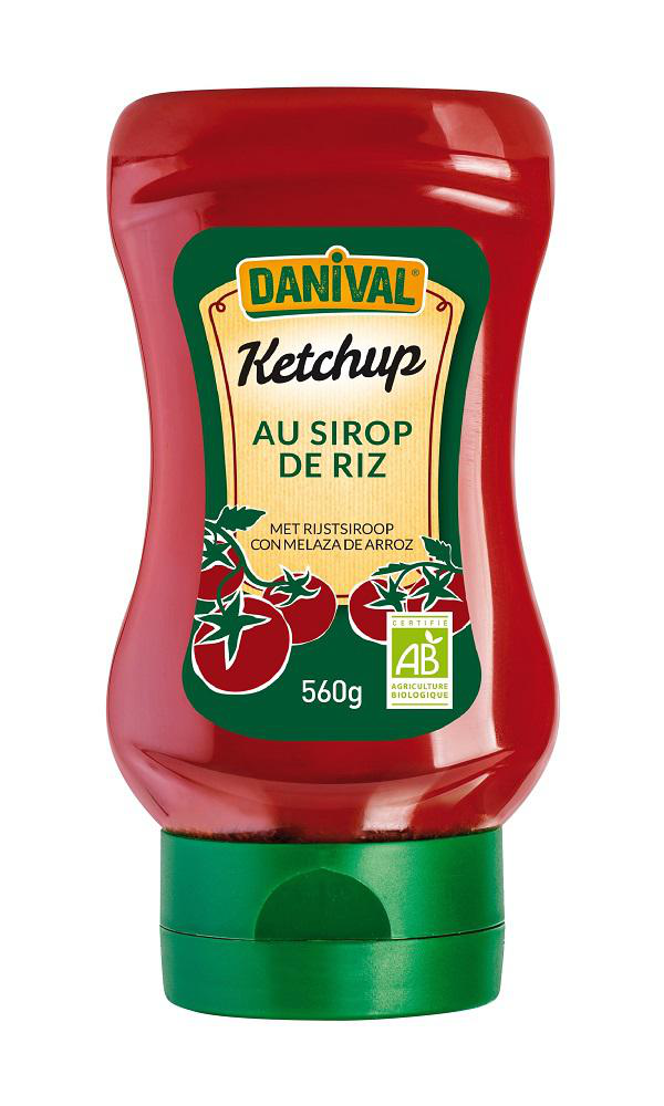 Ketchup bio souple sans saccharose DANIVAL 560 g