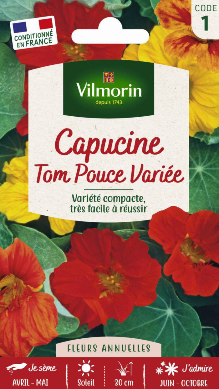 Capucine Tom Pouce Variée Vilmorin - graines à semer | botanic®