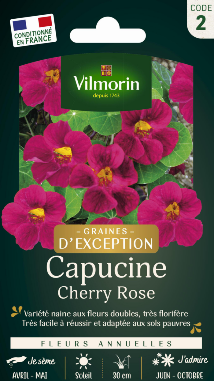 Capucine Cherry Rose graines d'exception Vilmorin - graines à semer ...